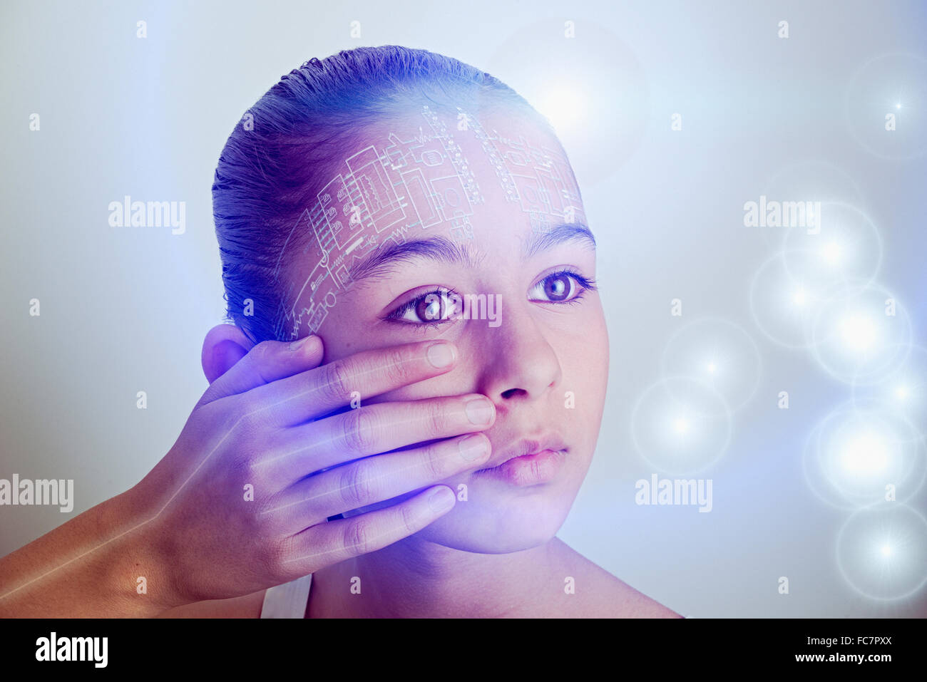 Circuit board on futuristic background Stock Photo - Alamy