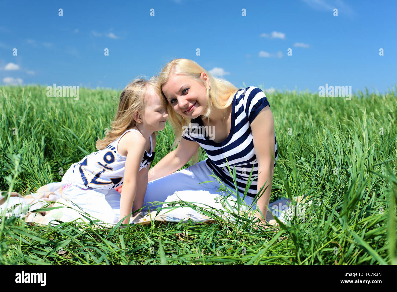 mother with her daughter outdoors in summer day Stock Photo - Alamy