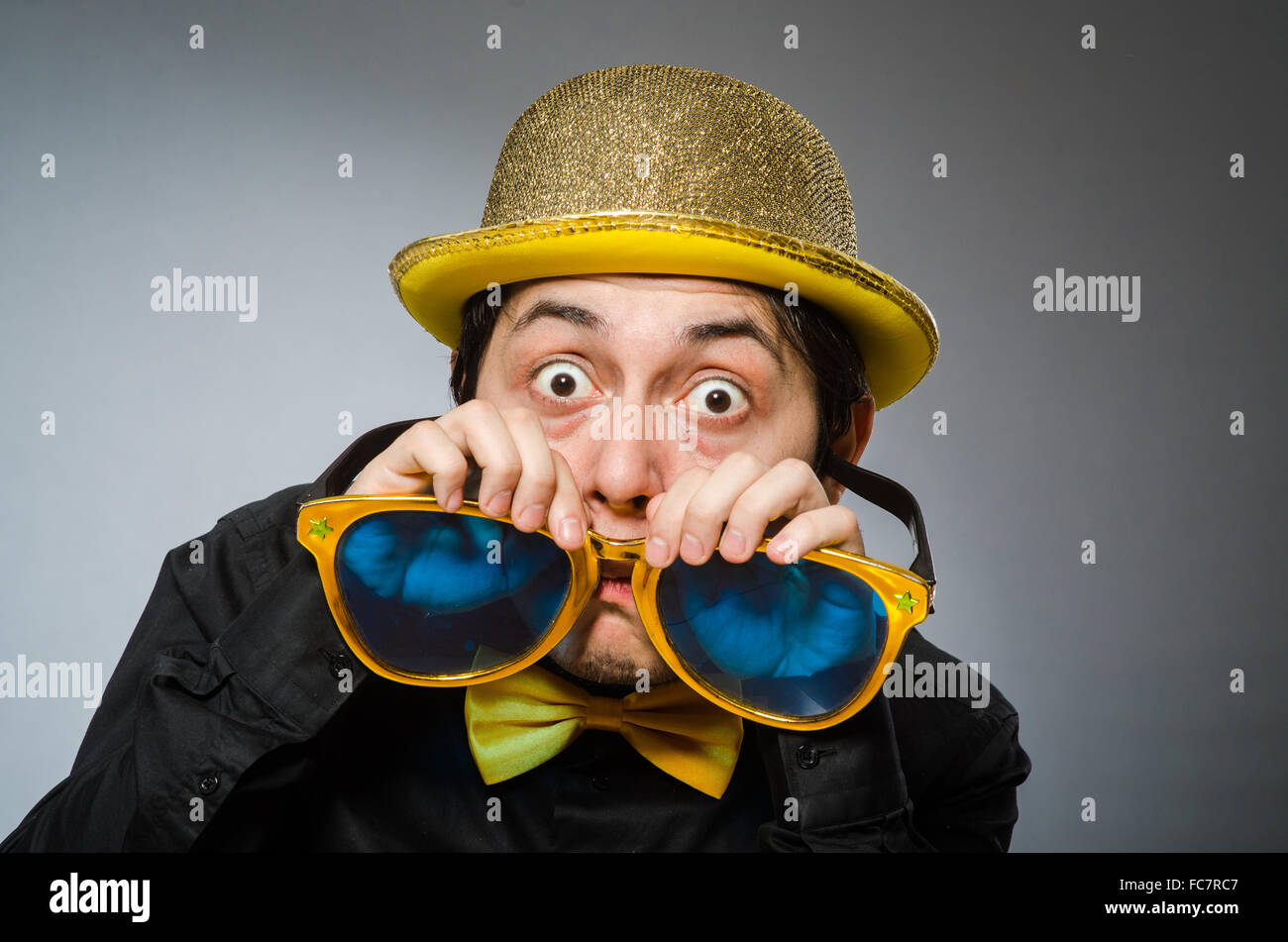 Funny man with vintage hat Stock Photo - Alamy