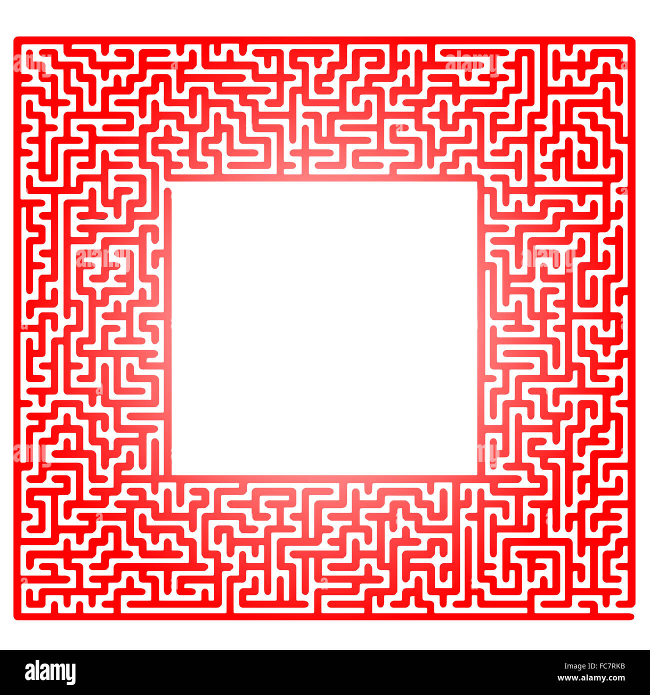 Red Labyrinth Isolated on White Background Stock Photo - Alamy