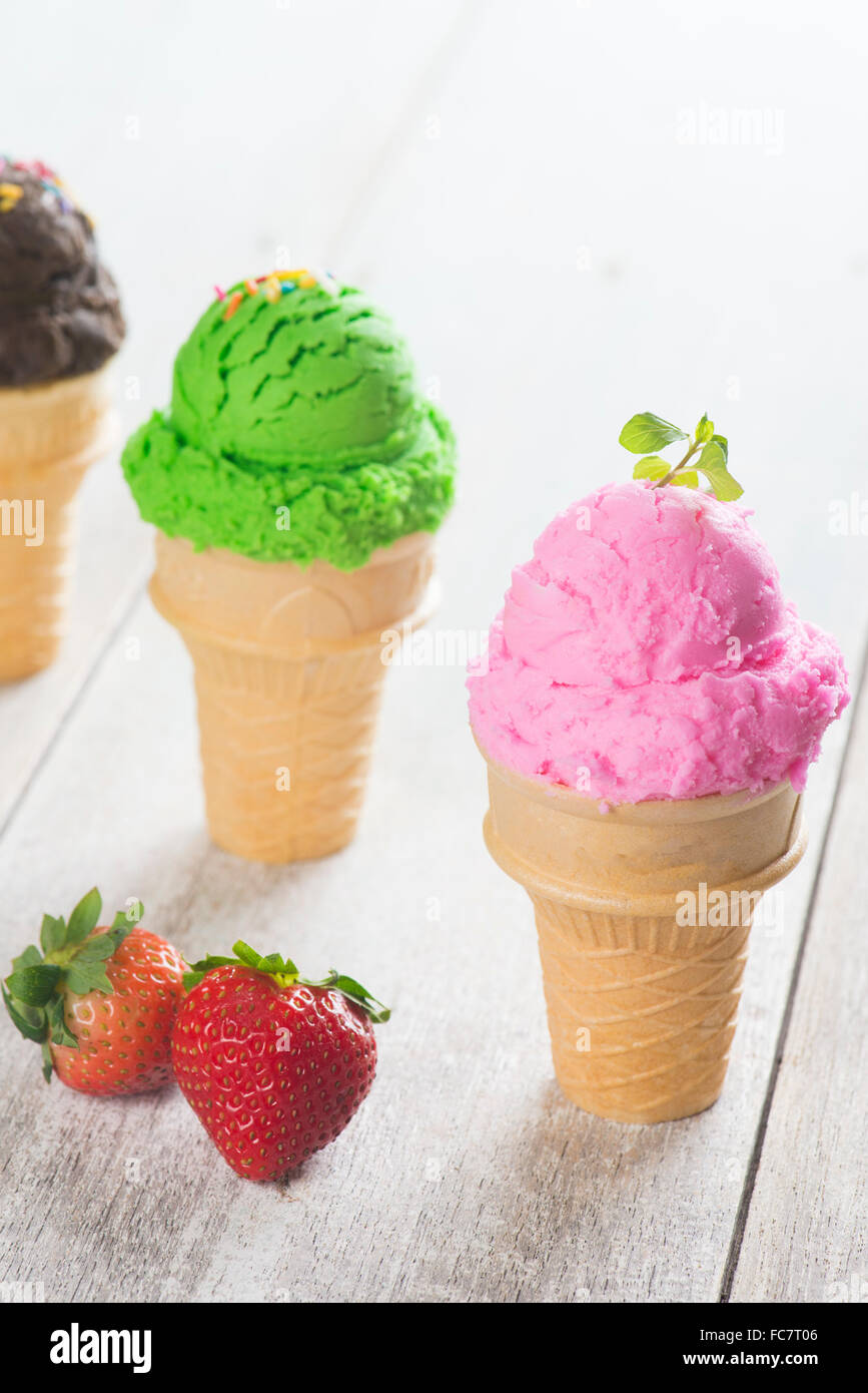 various ice creams Stock Photo - Alamy