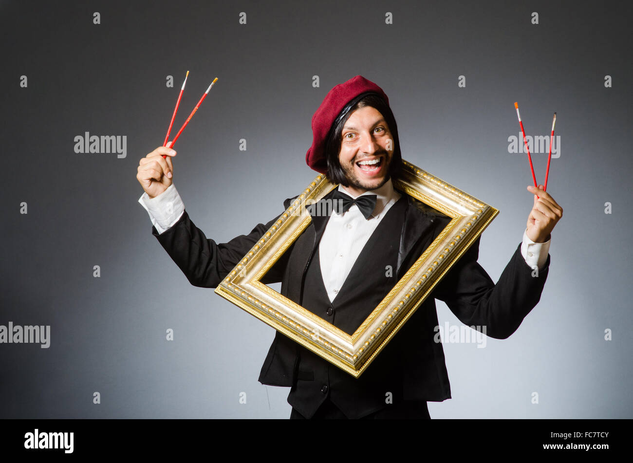 Man artist in art concept Stock Photo - Alamy