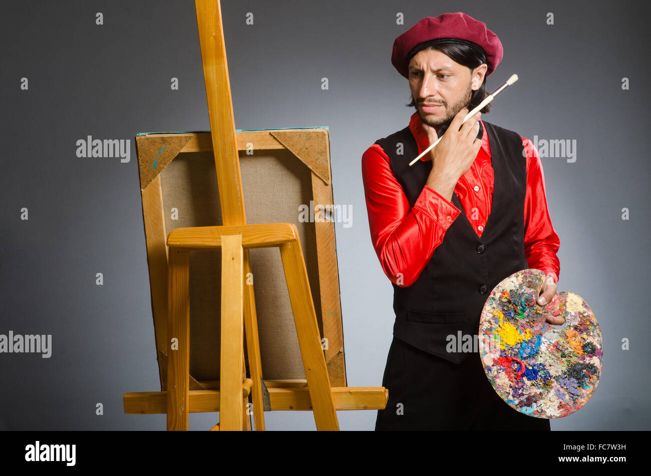 Man artist in art concept Stock Photo - Alamy