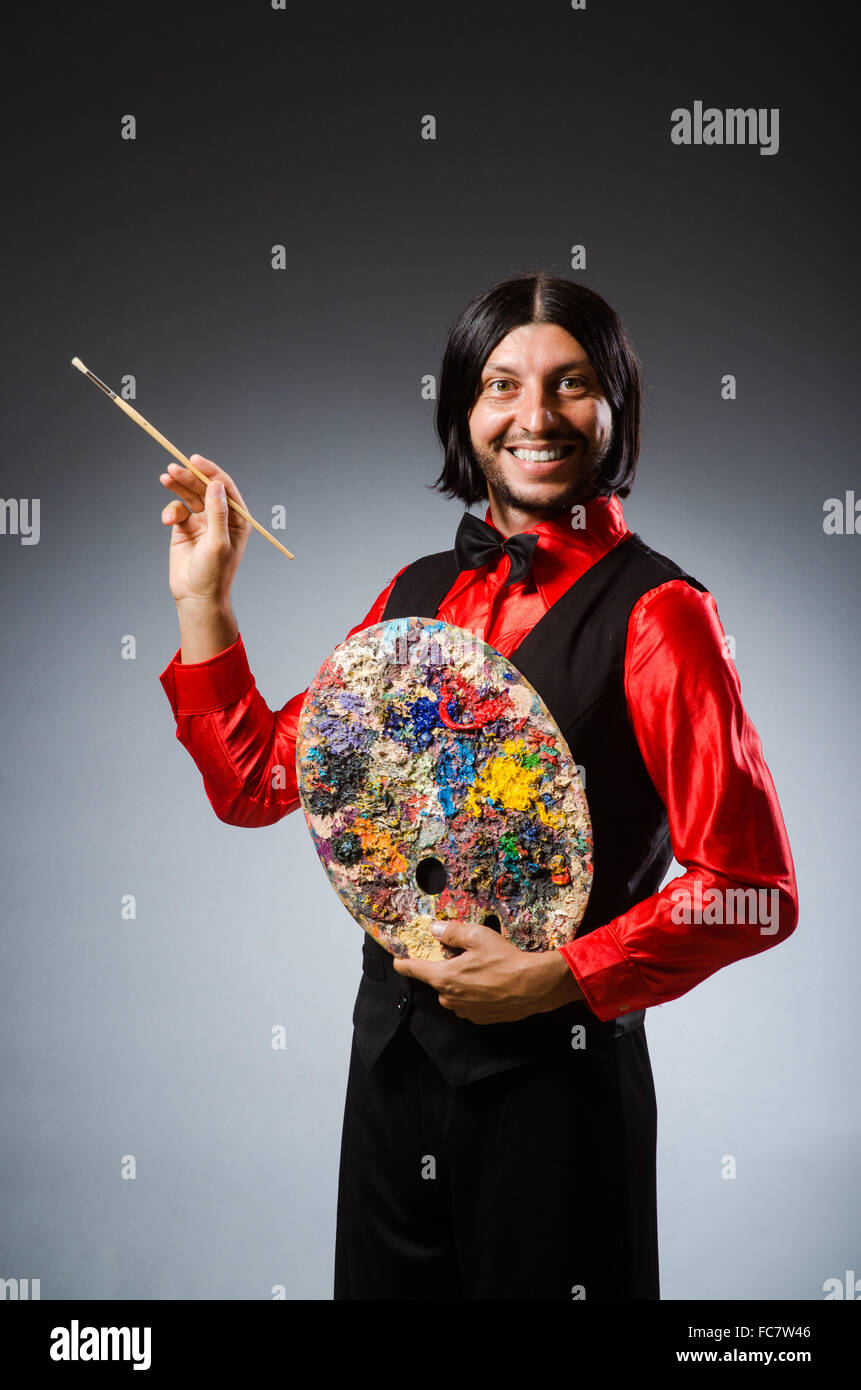 Man artist in art concept Stock Photo - Alamy