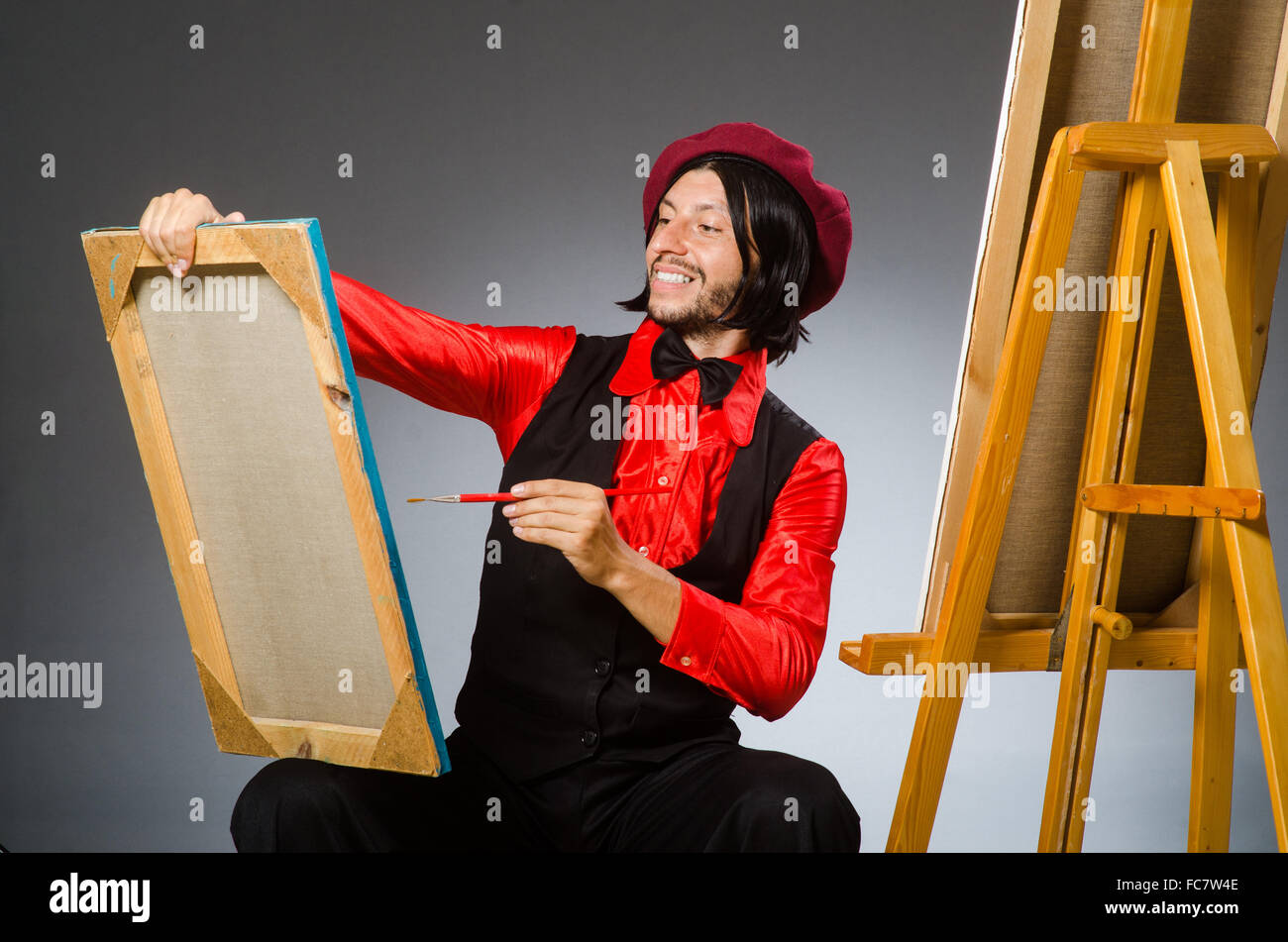 Man artist in art concept Stock Photo - Alamy