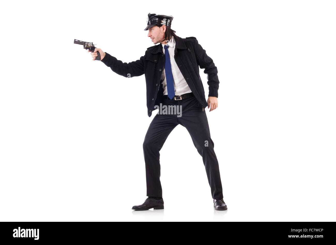 Police officer isolated on white Stock Photo - Alamy
