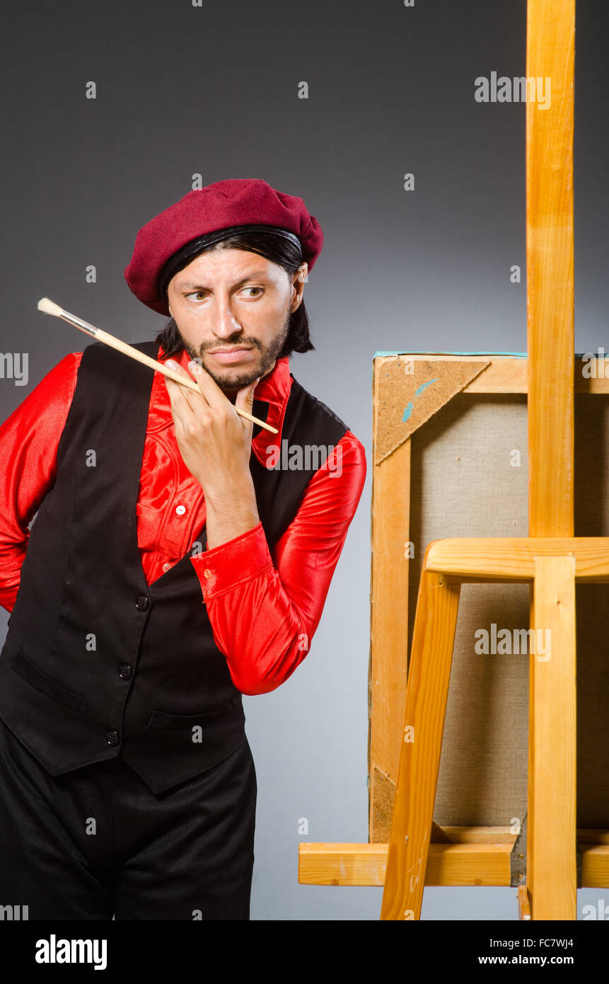 Man artist in art concept Stock Photo - Alamy