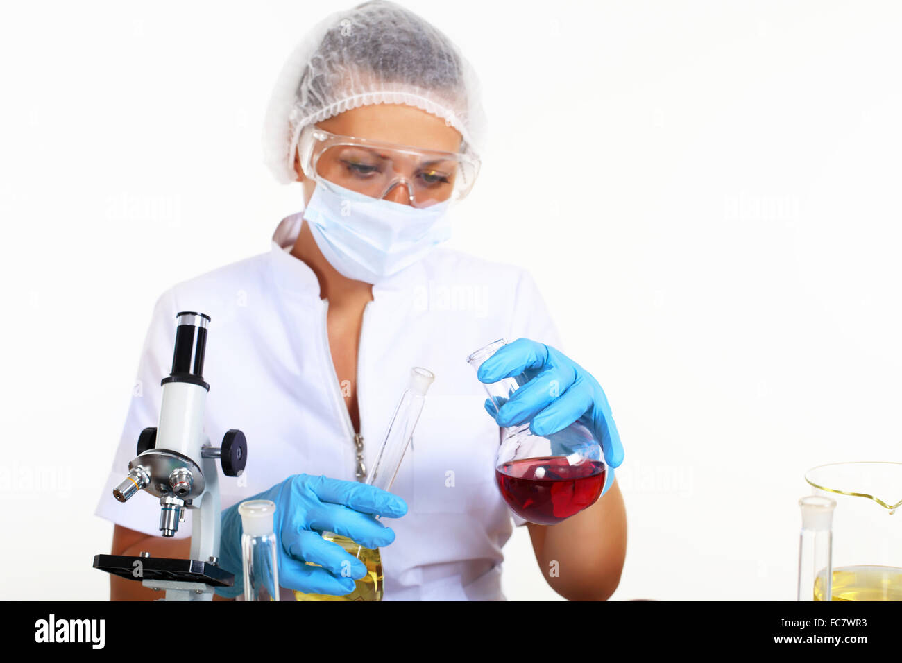 Young female scientist in a chemistry laboratory Stock Photo - Alamy