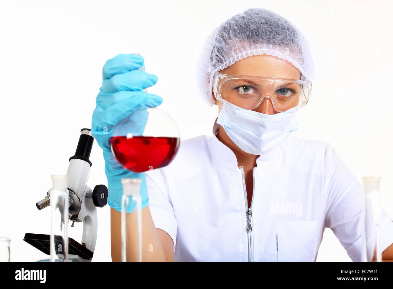 Young female scientist in a chemistry laboratory Stock Photo - Alamy