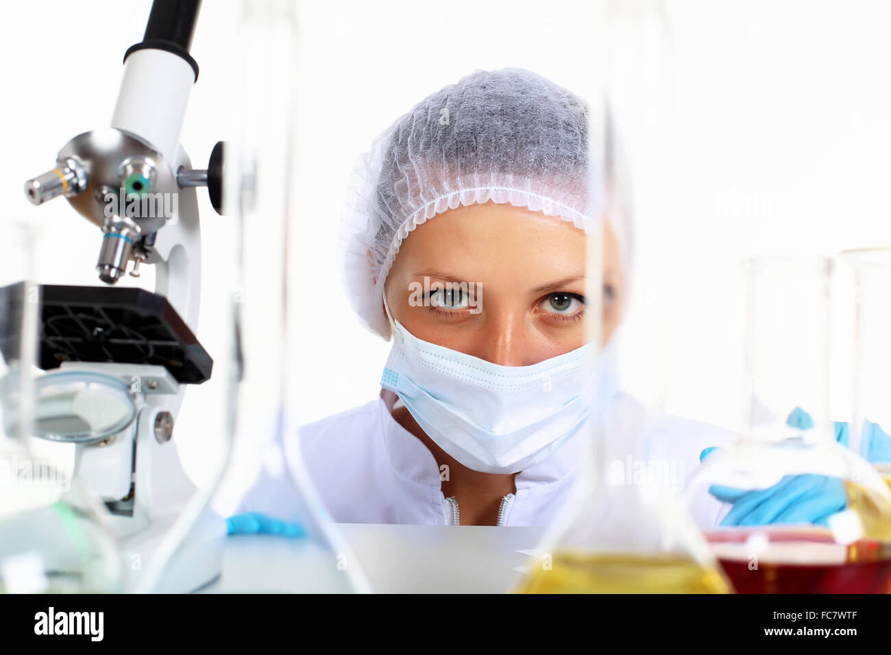 Young female scientist in a chemistry laboratory Stock Photo - Alamy