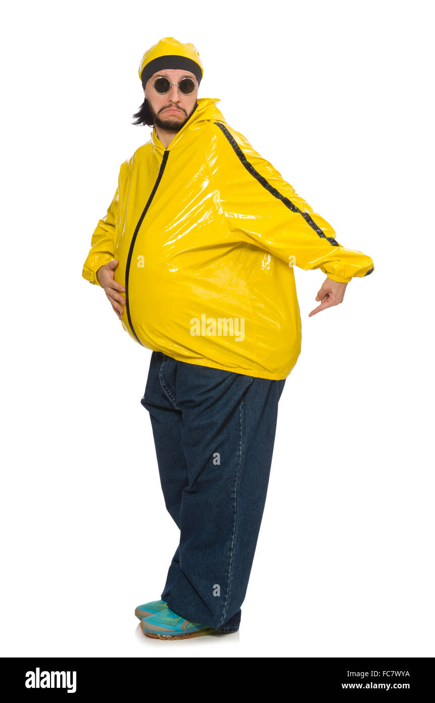 Overweight man isolated on the white Stock Photo - Alamy