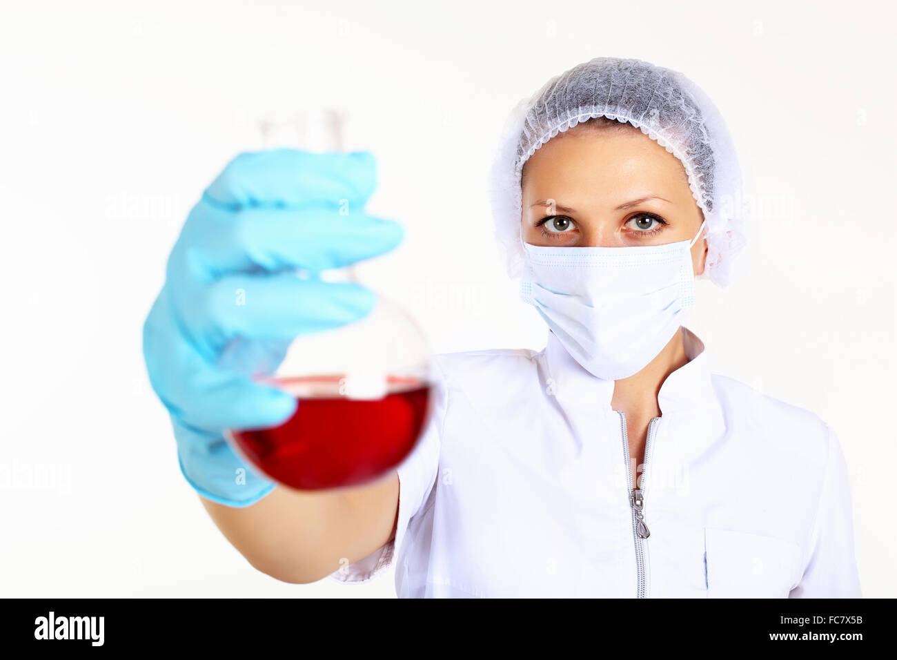 Young female scientist in a chemistry laboratory Stock Photo - Alamy