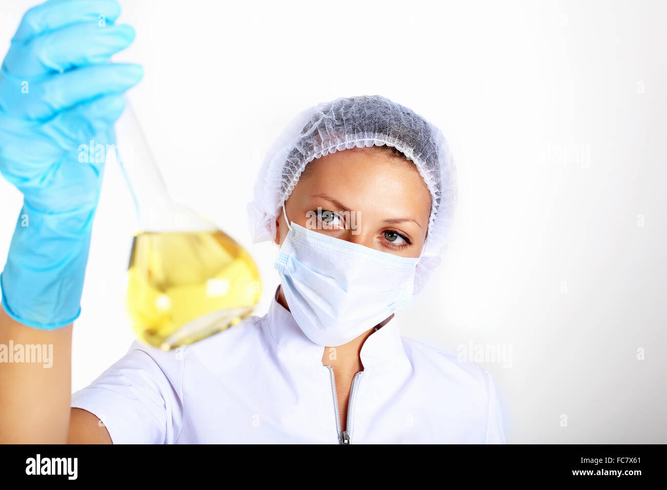 Young female scientist in a chemistry laboratory Stock Photo - Alamy