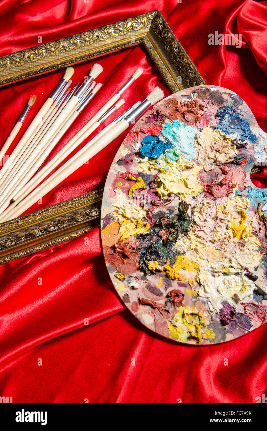 Artist palette in art concept Stock Photo - Alamy
