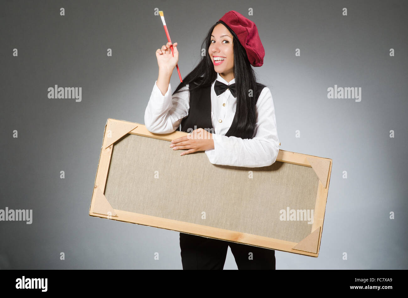 Funny artist working in the studio Stock Photo - Alamy