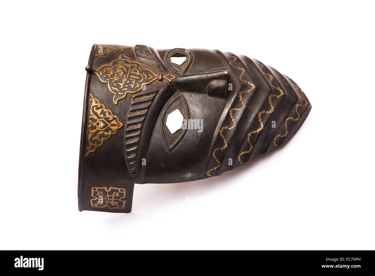 Metal mask isolated on white Stock Photo - Alamy