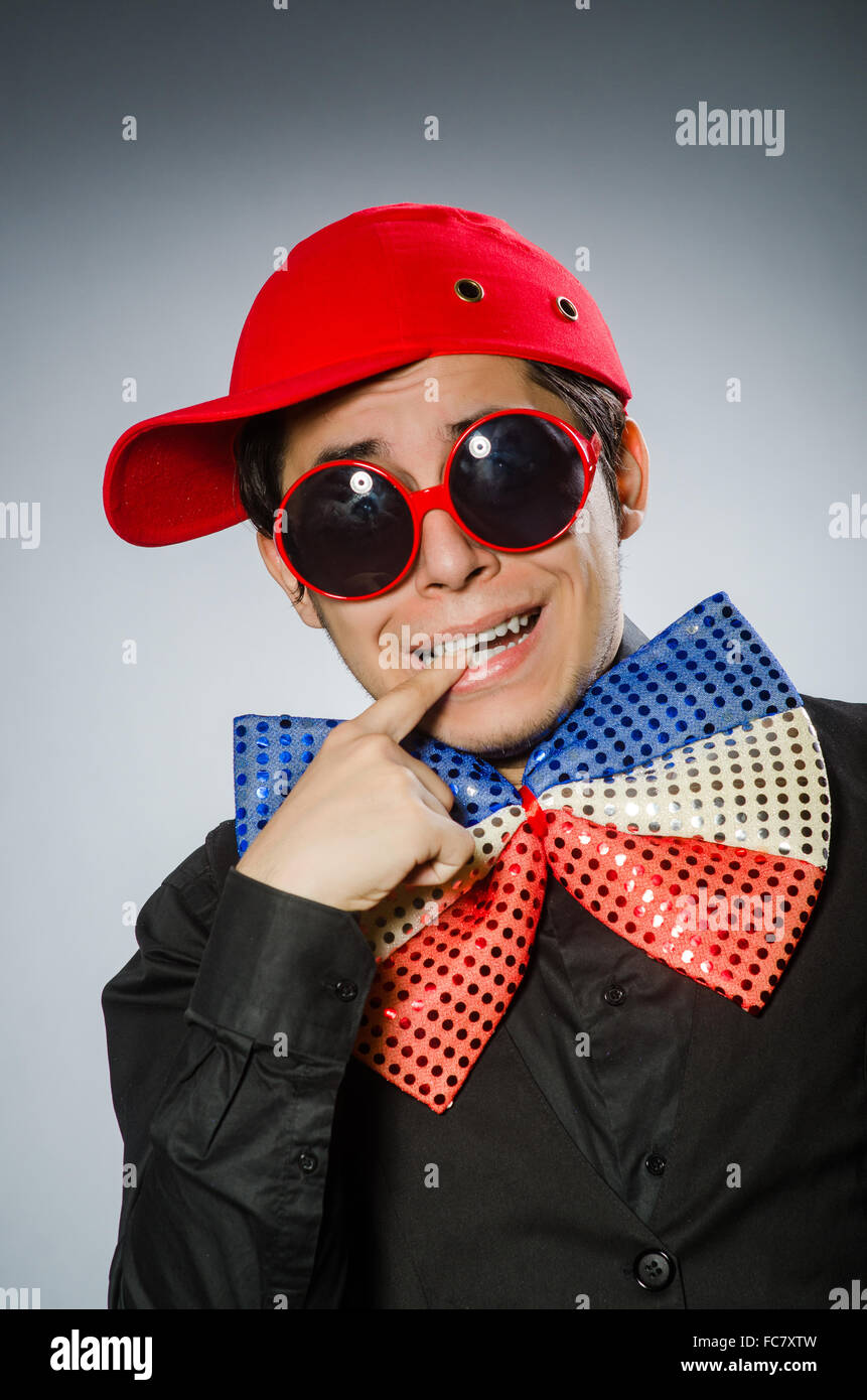 Funny man with giant bow tie Stock Photo - Alamy