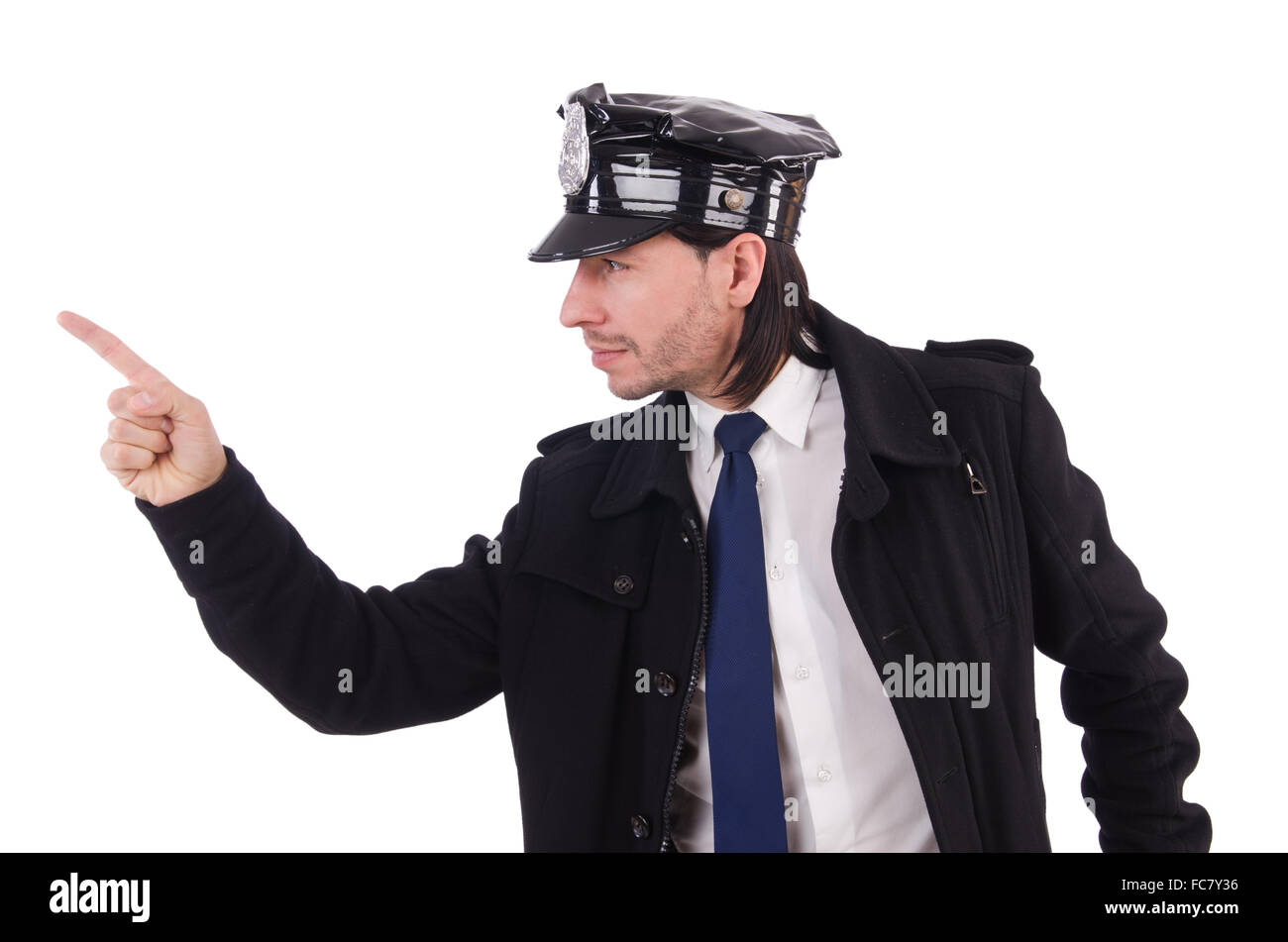 Police officer isolated on white Stock Photo - Alamy