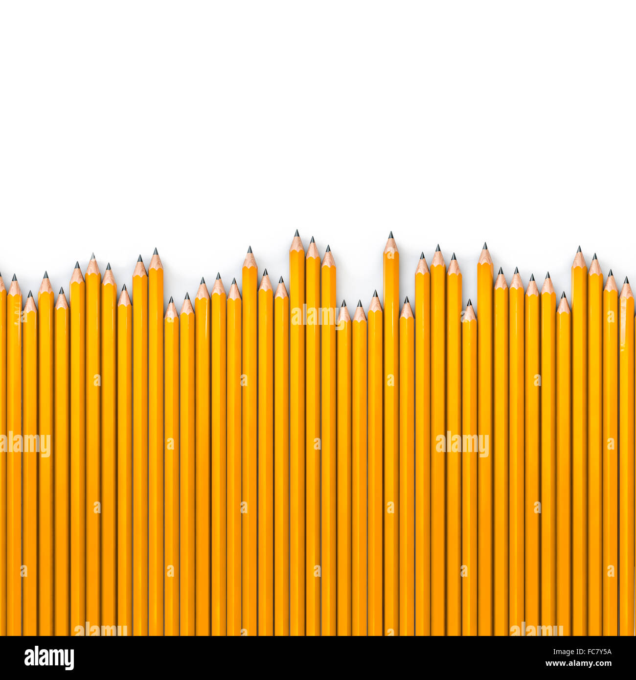 Pencil row background / 3D render of very long pencils Stock Photo - Alamy