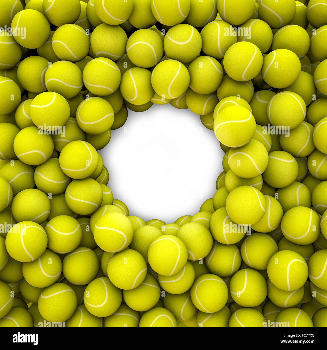 Tennis balls frame / 3D render of tennis balls framing copy space Stock ...