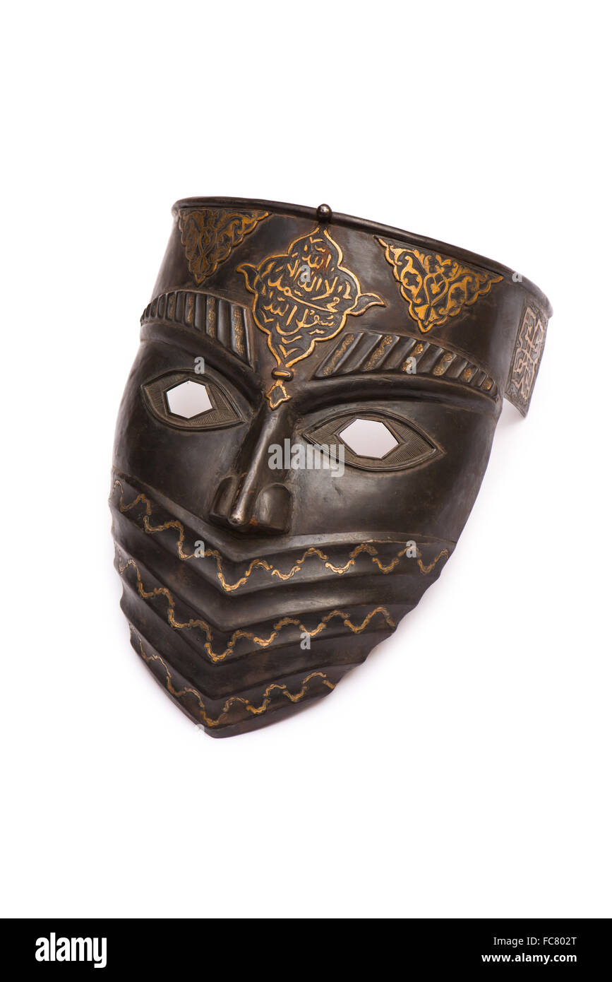 Metal mask isolated on white Stock Photo - Alamy