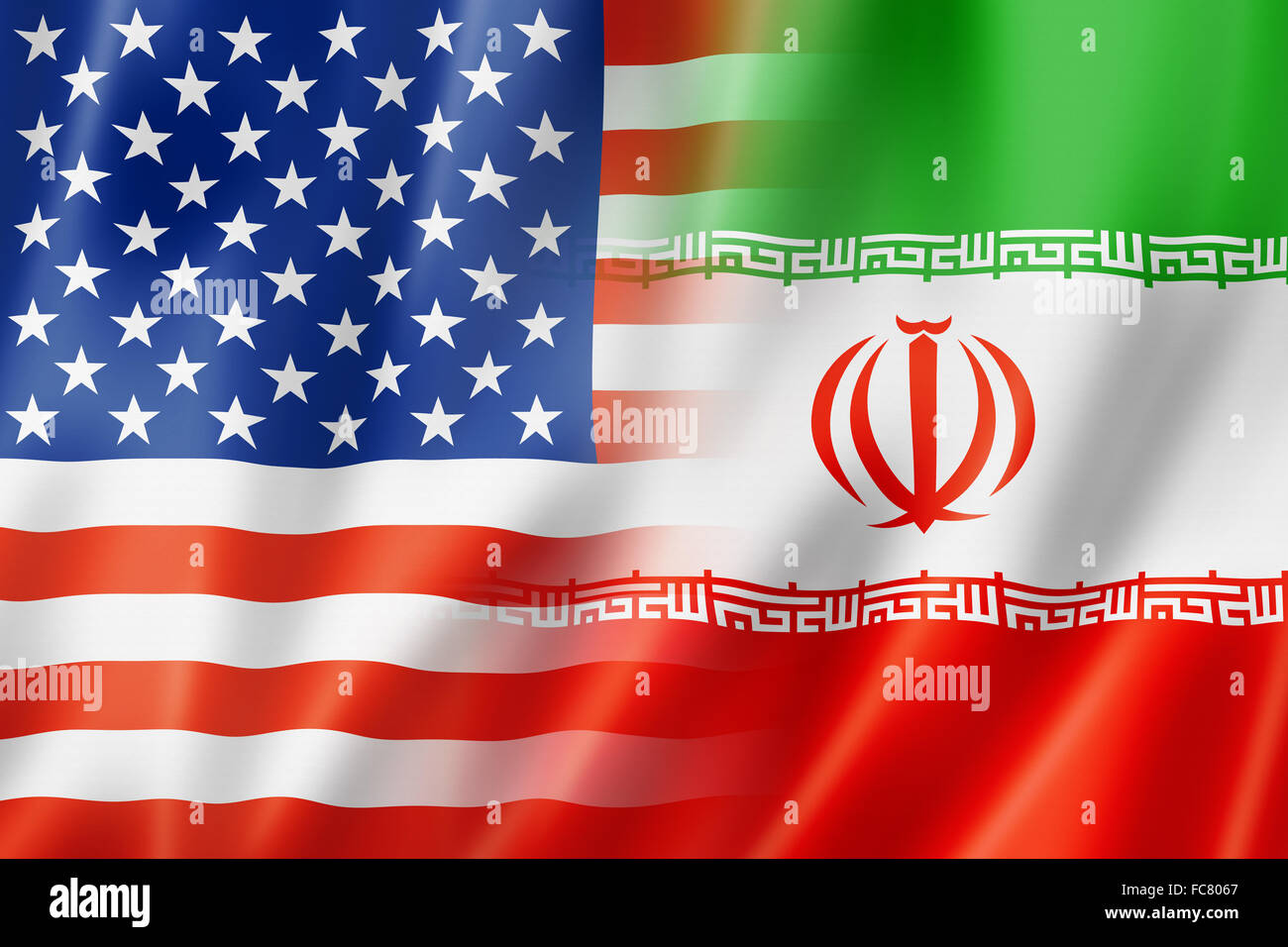 USA and Iran flag Stock Photo - Alamy