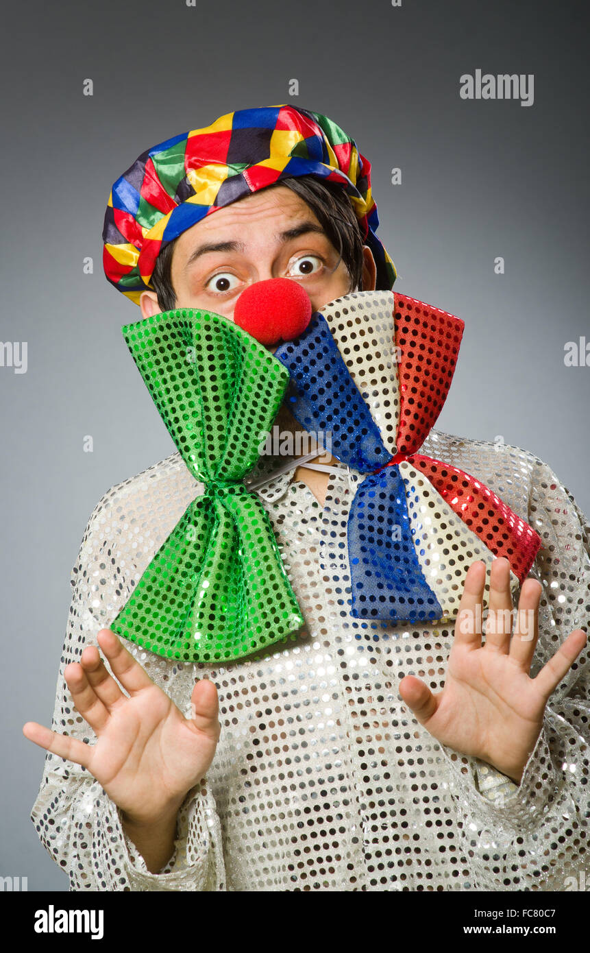 Funny clown with red nose Stock Photo - Alamy
