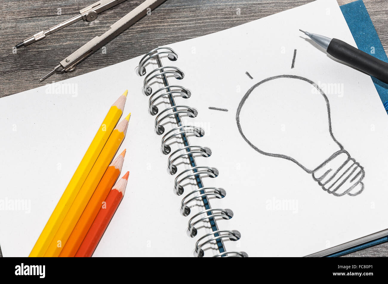 Drawing pad color pencils hi-res stock photography and images - Alamy