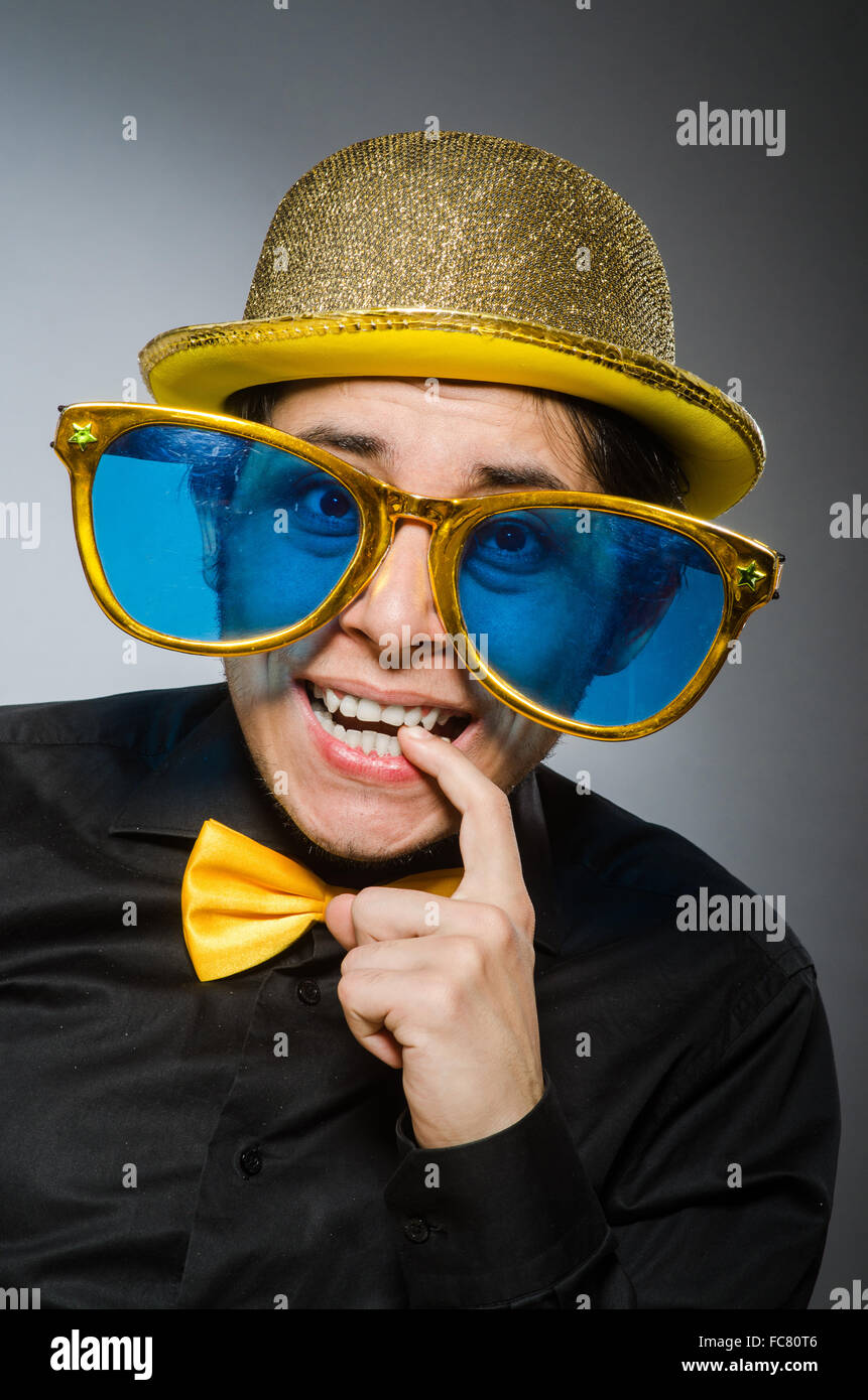 Funny man with vintage hat Stock Photo - Alamy