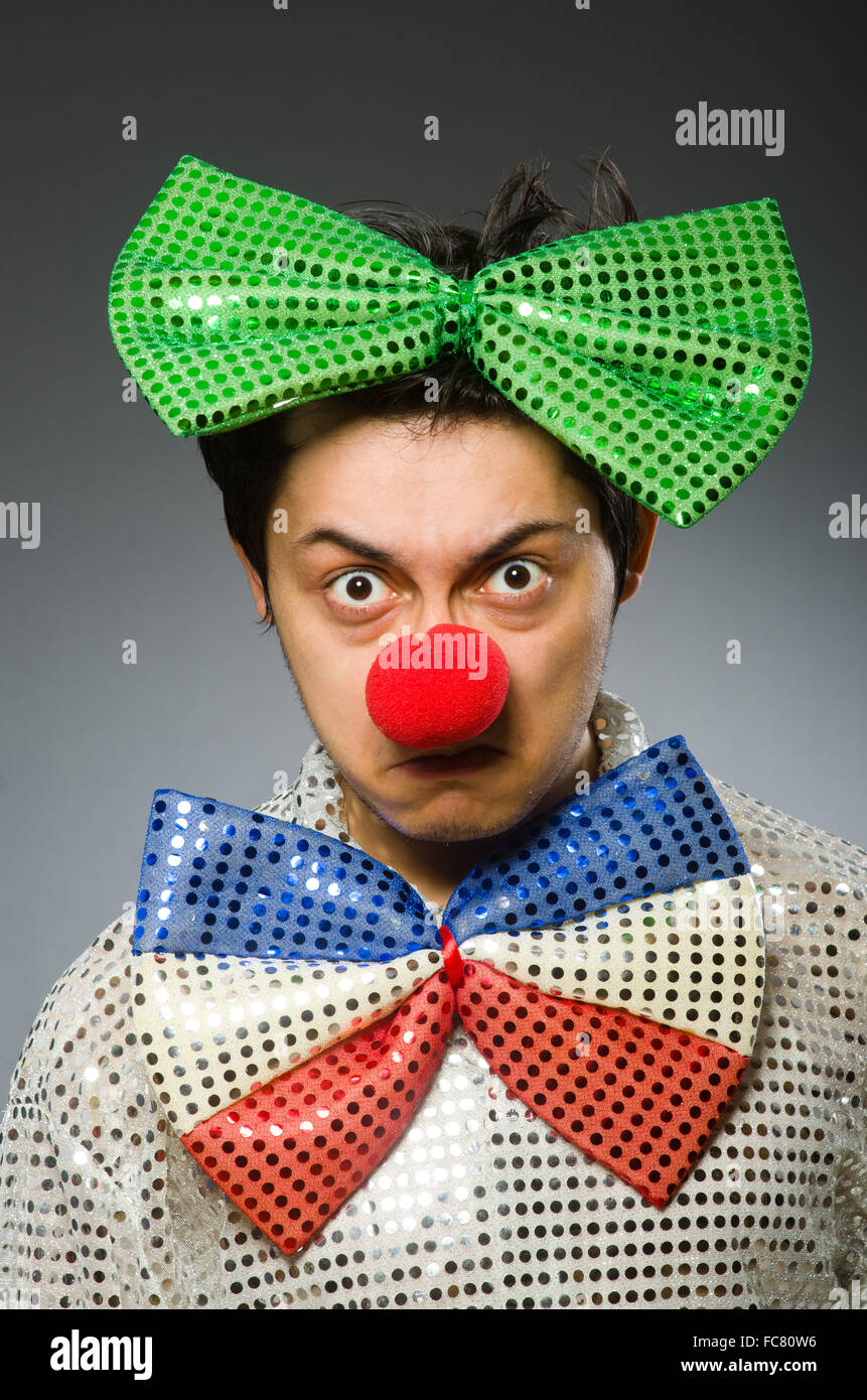 Funny clown with red nose Stock Photo - Alamy