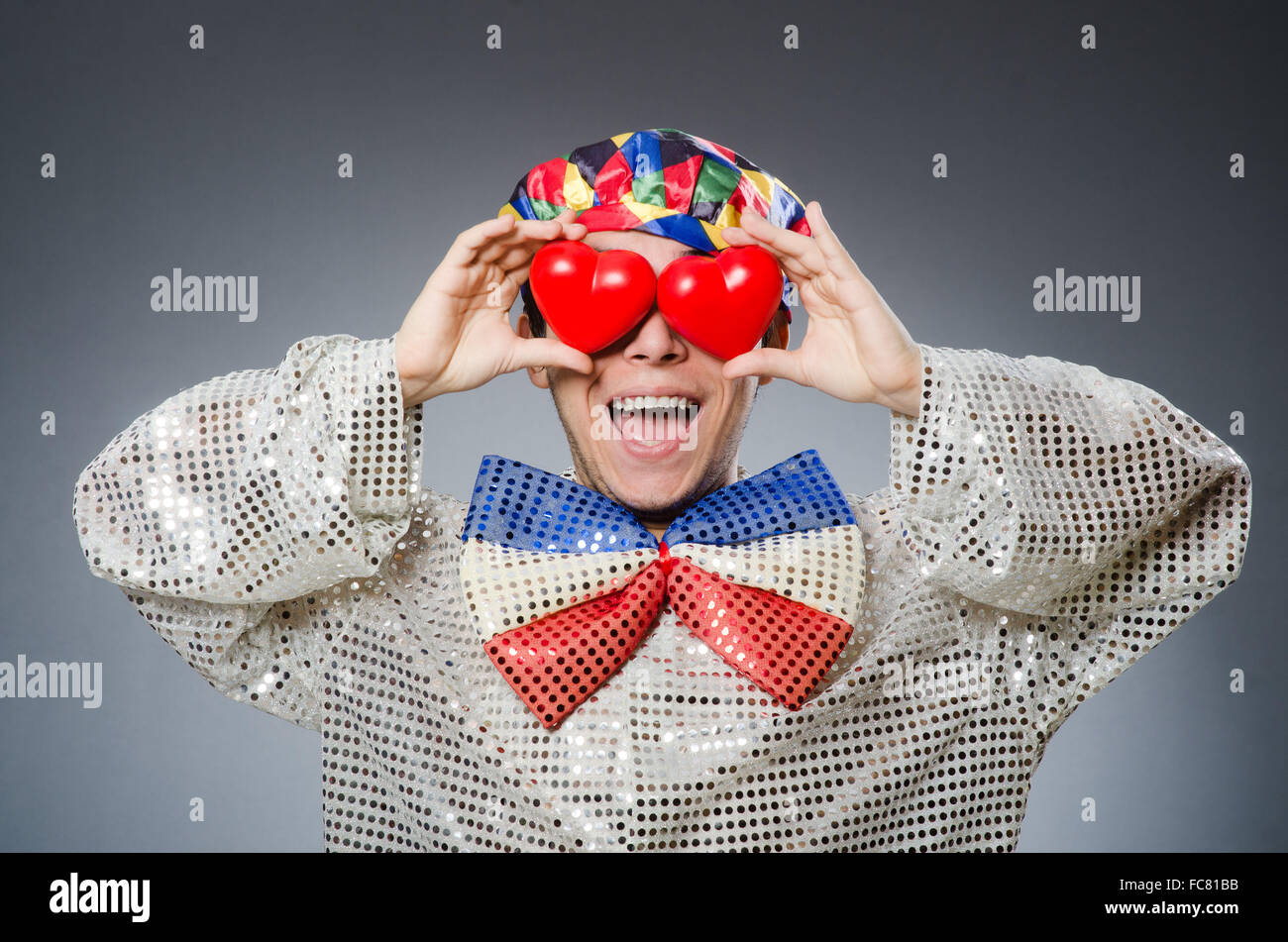 Funny clown with red nose Stock Photo - Alamy