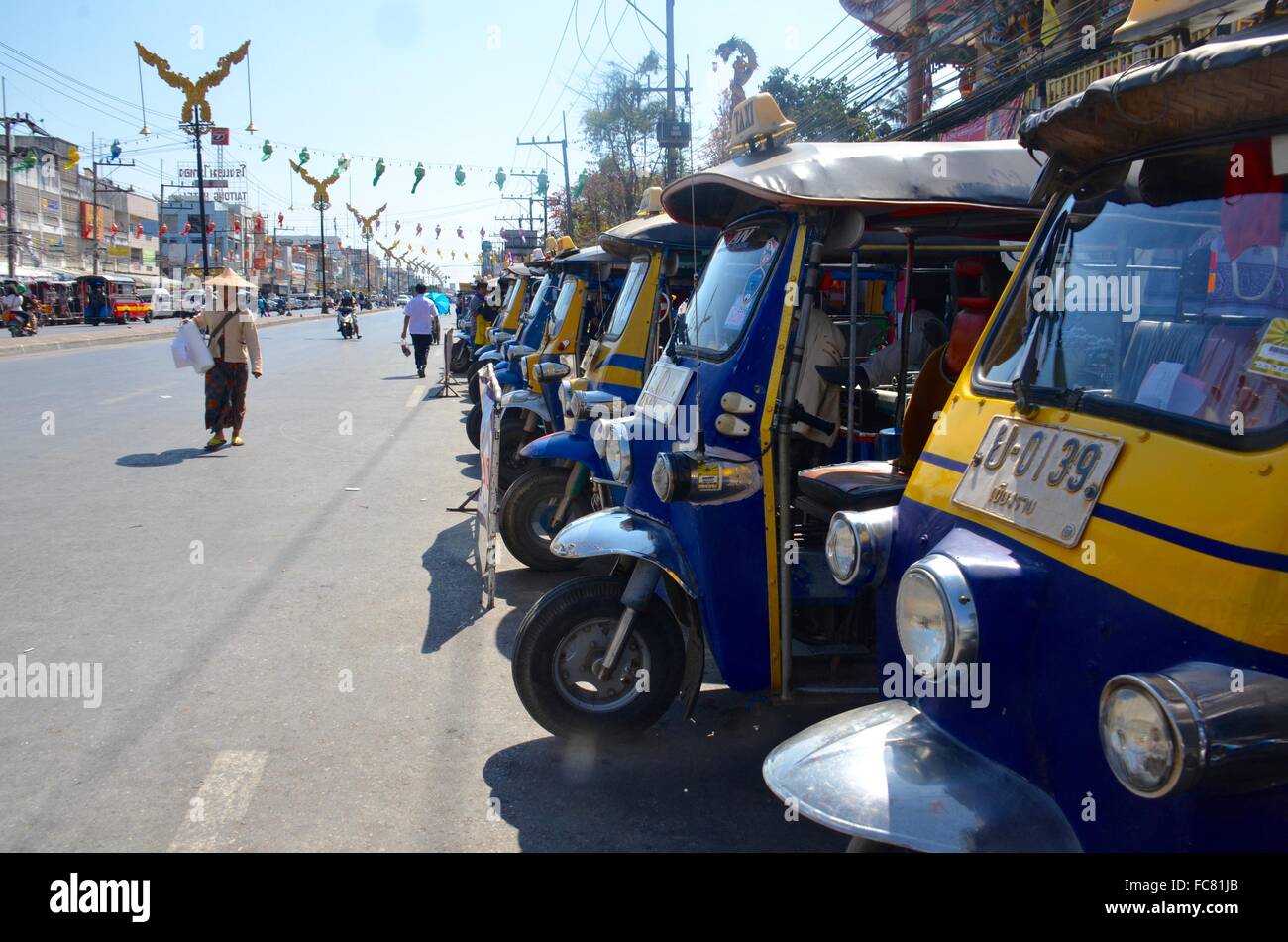 Tuk Tuks at Mae Sai Stock Photo - Alamy