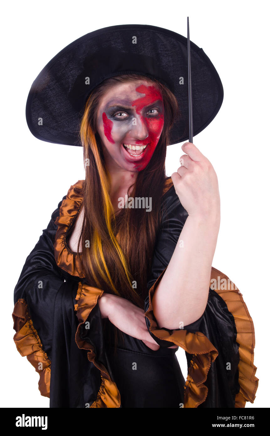 Scary witch in halloween concept Stock Photo - Alamy