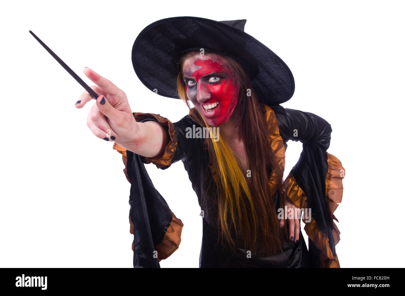 Scary witch in halloween concept Stock Photo - Alamy