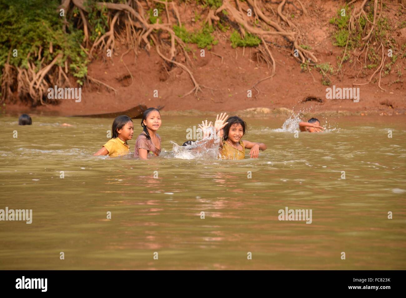 The River children Stock Photo - Alamy