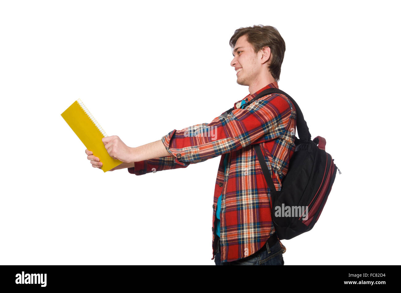 Funny student isolated on white Stock Photo - Alamy
