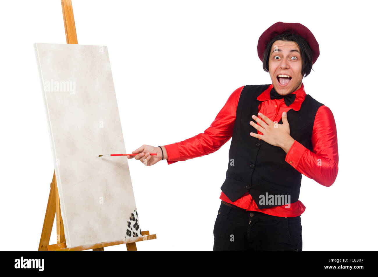 Funny artist isolated on white Stock Photo - Alamy