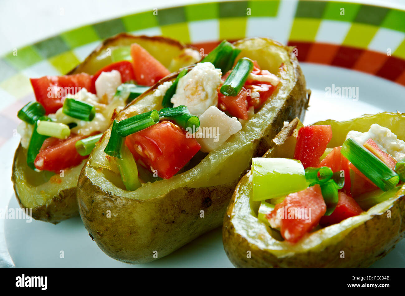 Loaded Potato Skin Stock Photo - Alamy
