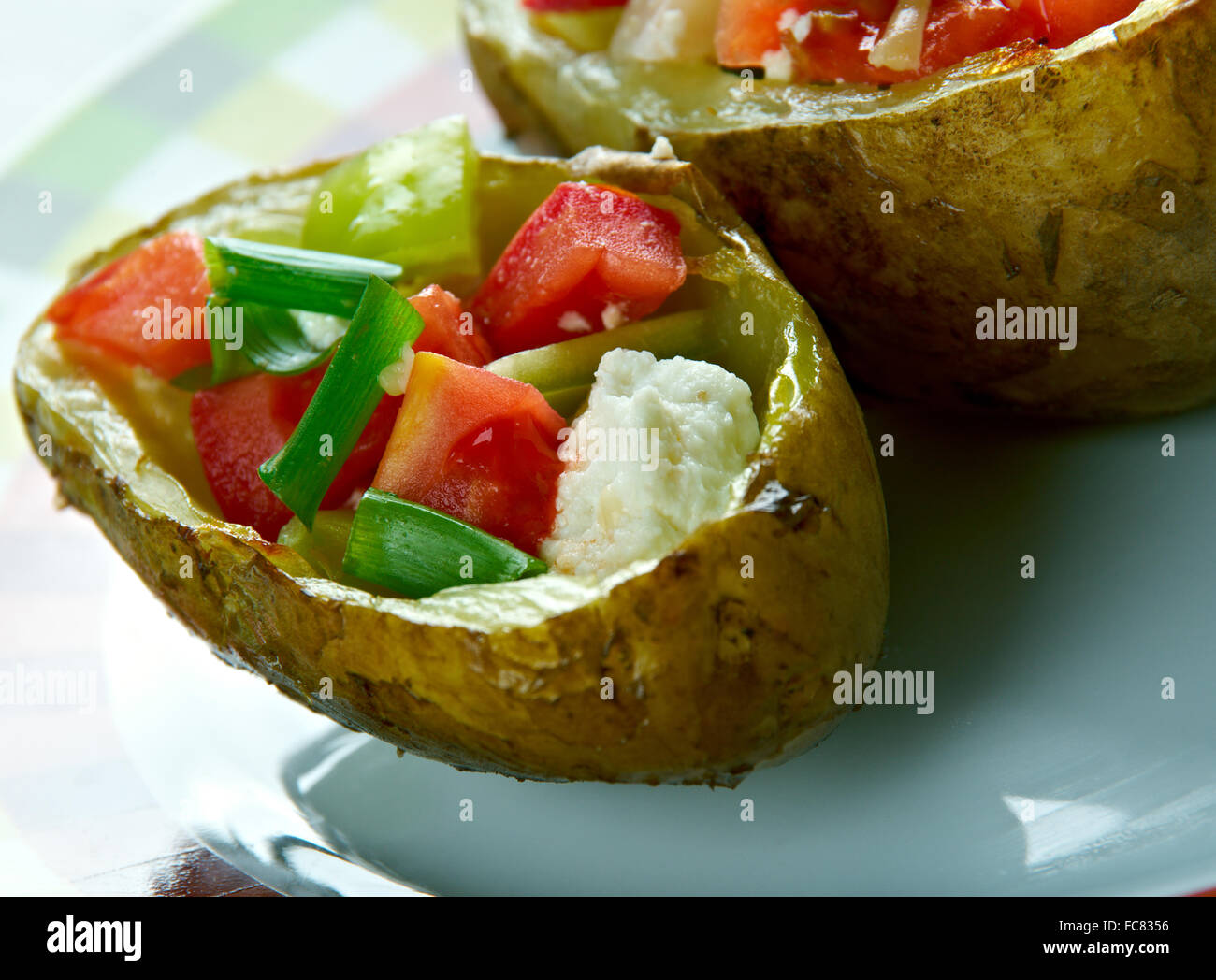 Loaded Potato Skin Stock Photo - Alamy