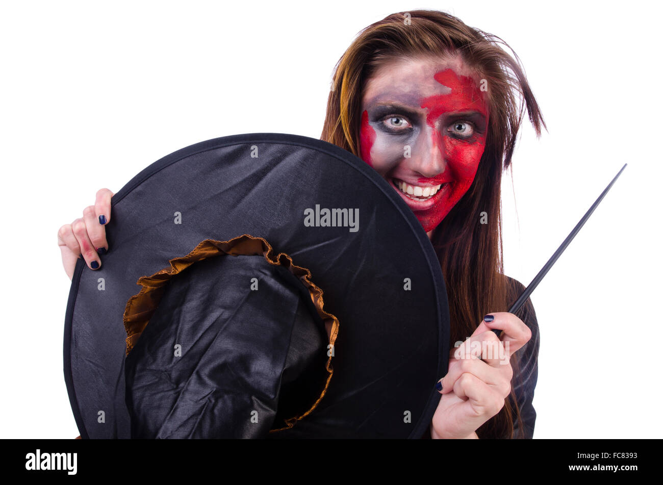 Scary witch in halloween concept Stock Photo - Alamy