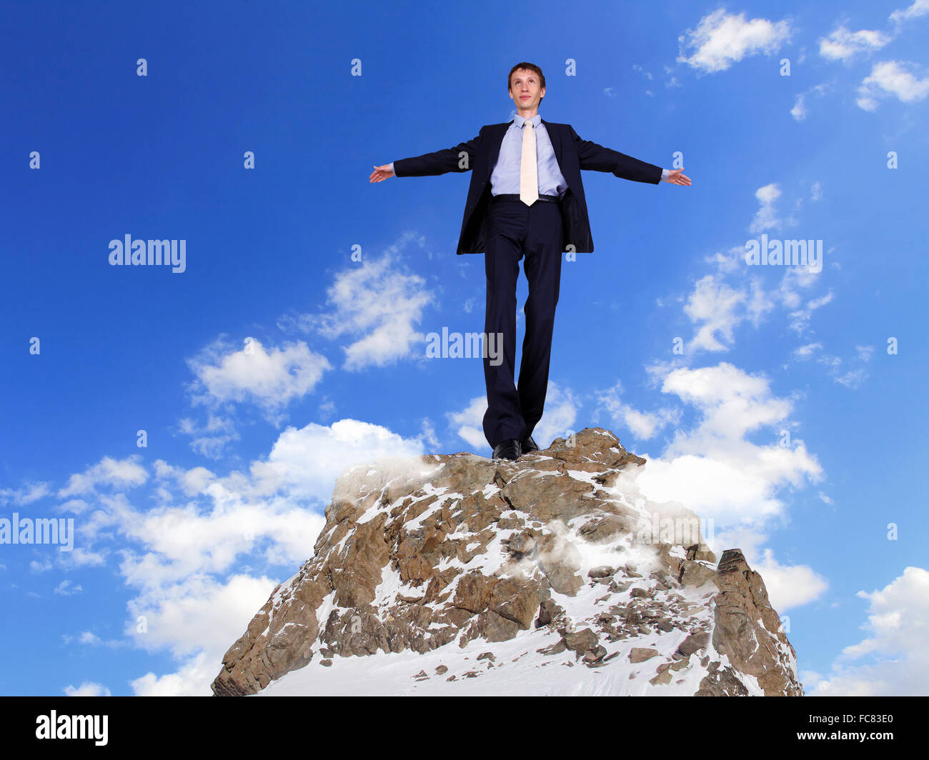 Young businessman in suit ready to take risky steps Stock Photo - Alamy