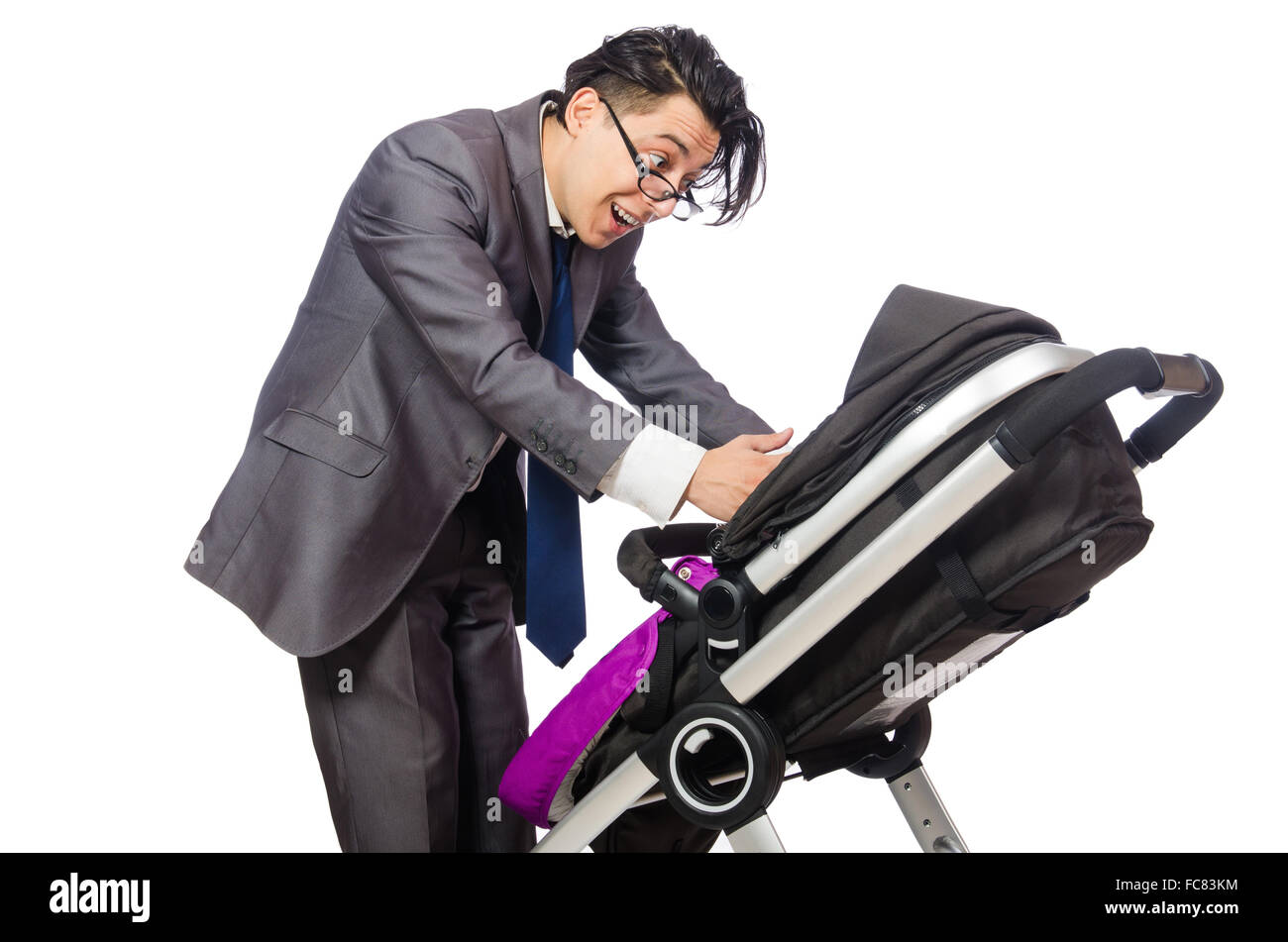 Funny Dad Baby Pram On High Resolution Stock Photography and Images - Alamy