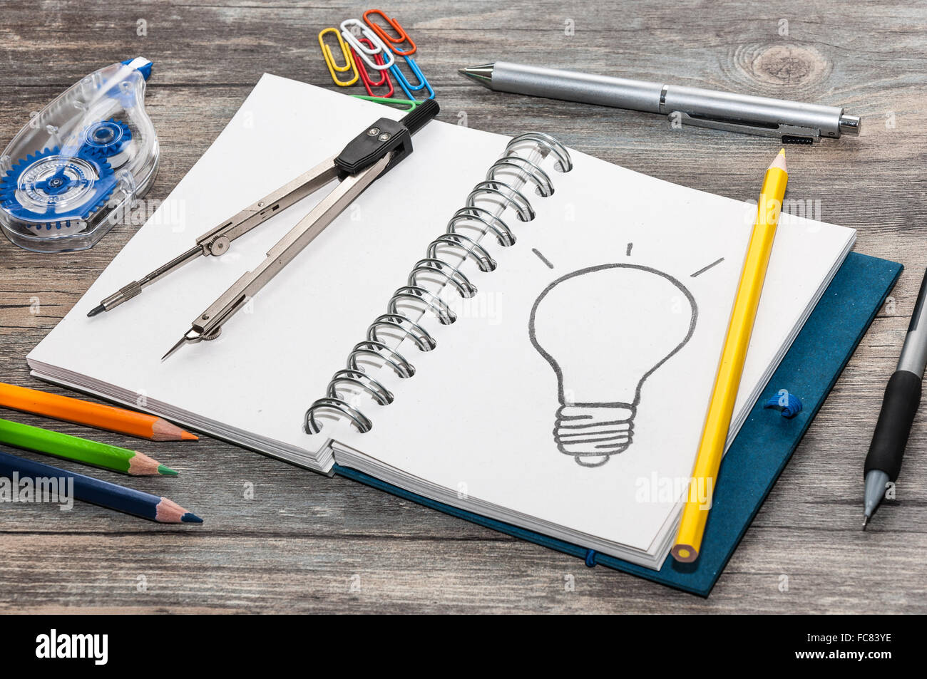 Drawing pad color pencils hi-res stock photography and images - Alamy