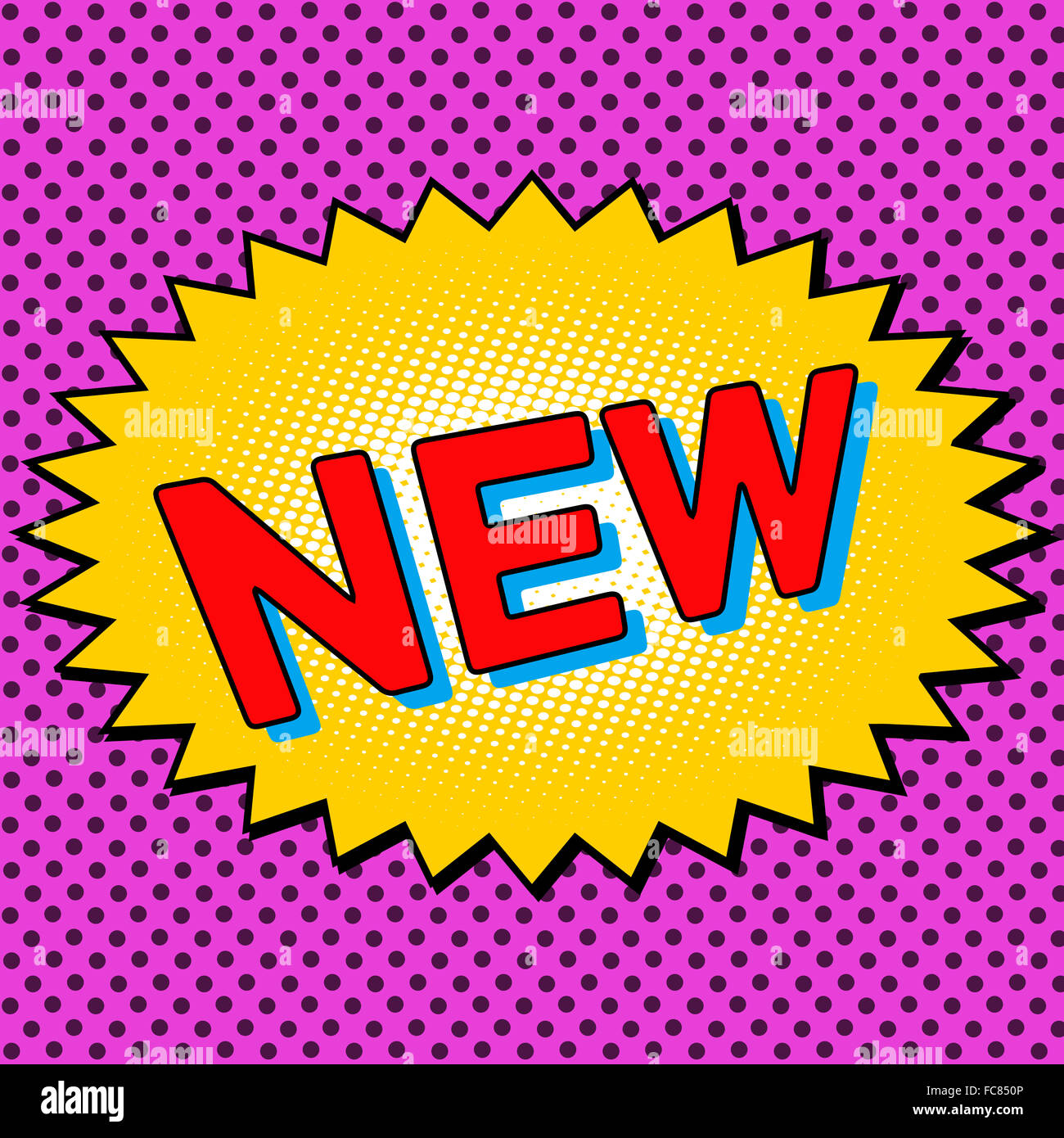 New word comic book element Stock Photo - Alamy