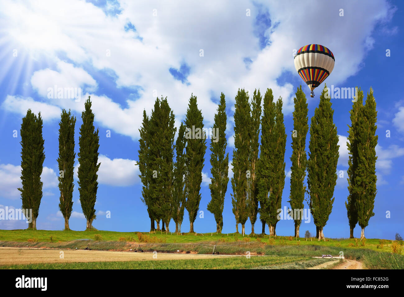 Giant colorful balloon flying Stock Photo - Alamy