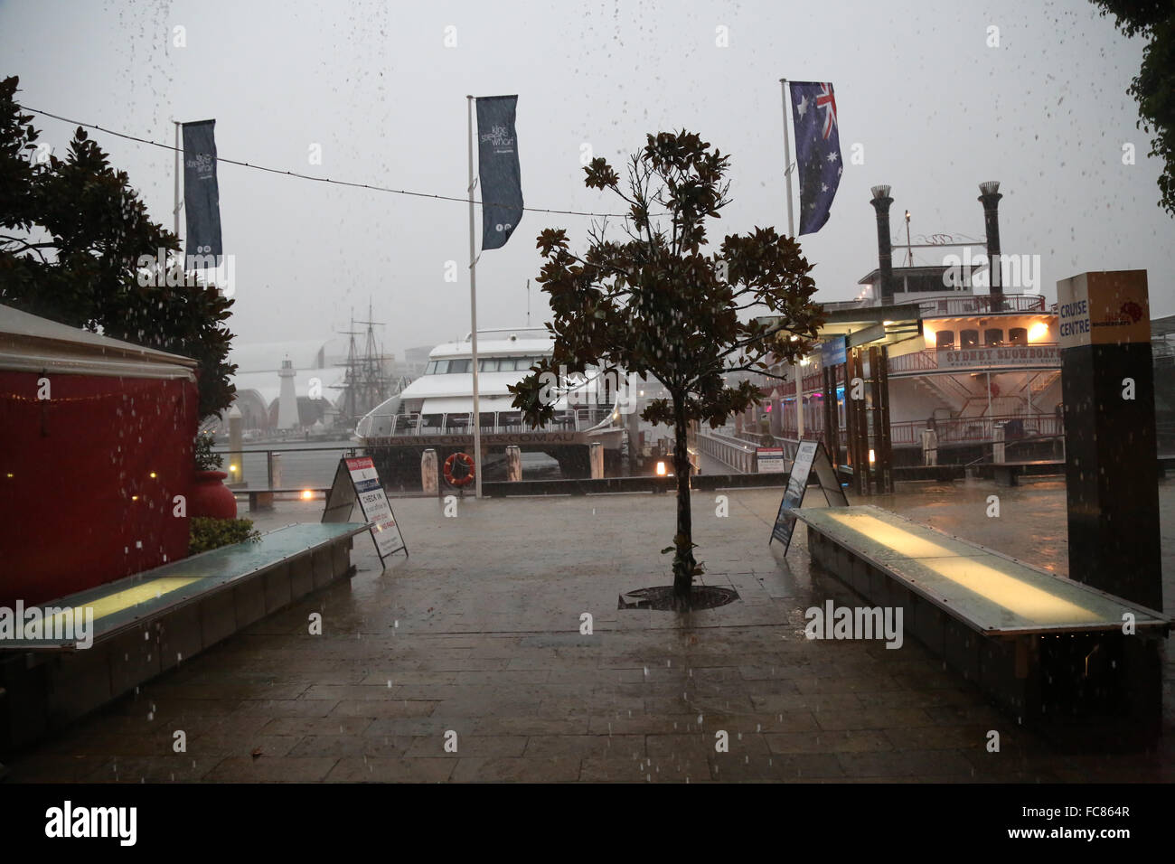 Sydney, Australia. 21 January 2016. Heavy rain hit Sydney after a very ...