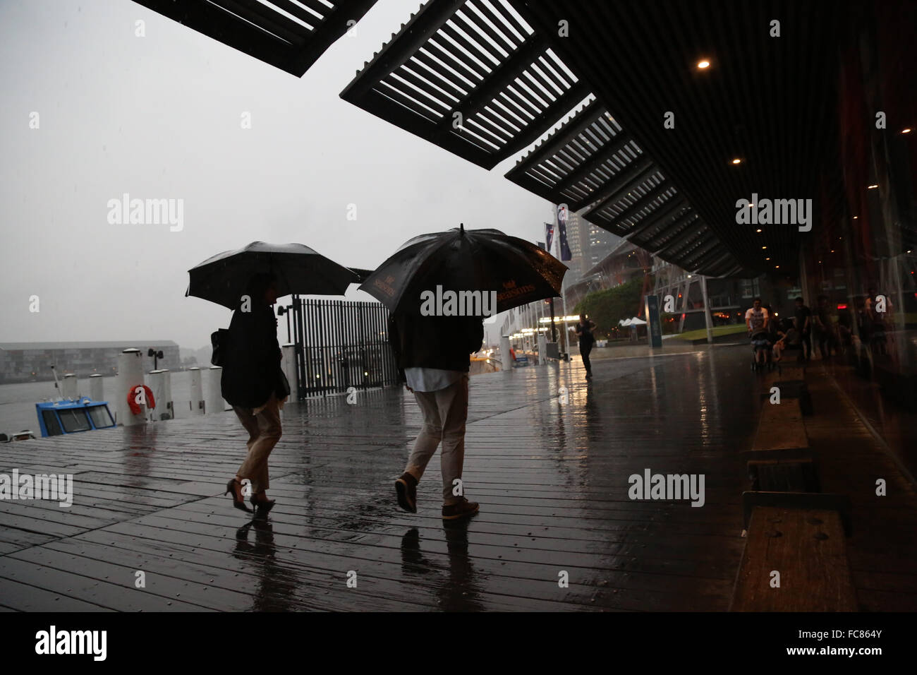 Sydney, Australia. 21 January 2016. Heavy rain hit Sydney after a very ...
