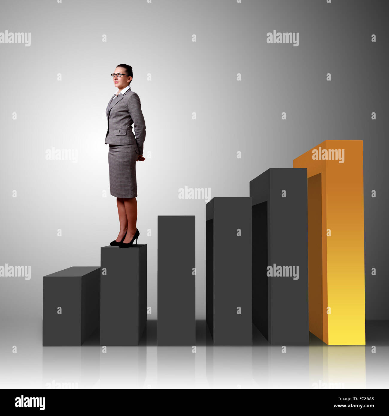 Figure going up stairs hi-res stock photography and images - Alamy
