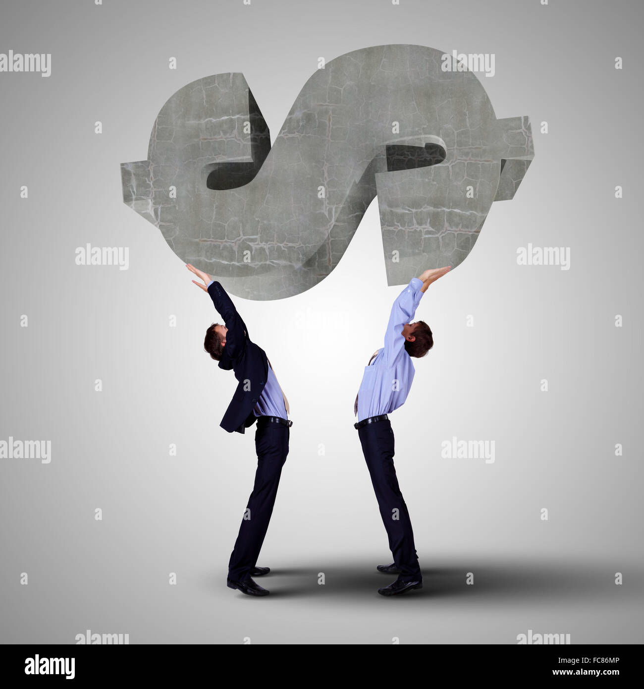 Collage on business and money theme with currency symbol Stock Photo ...