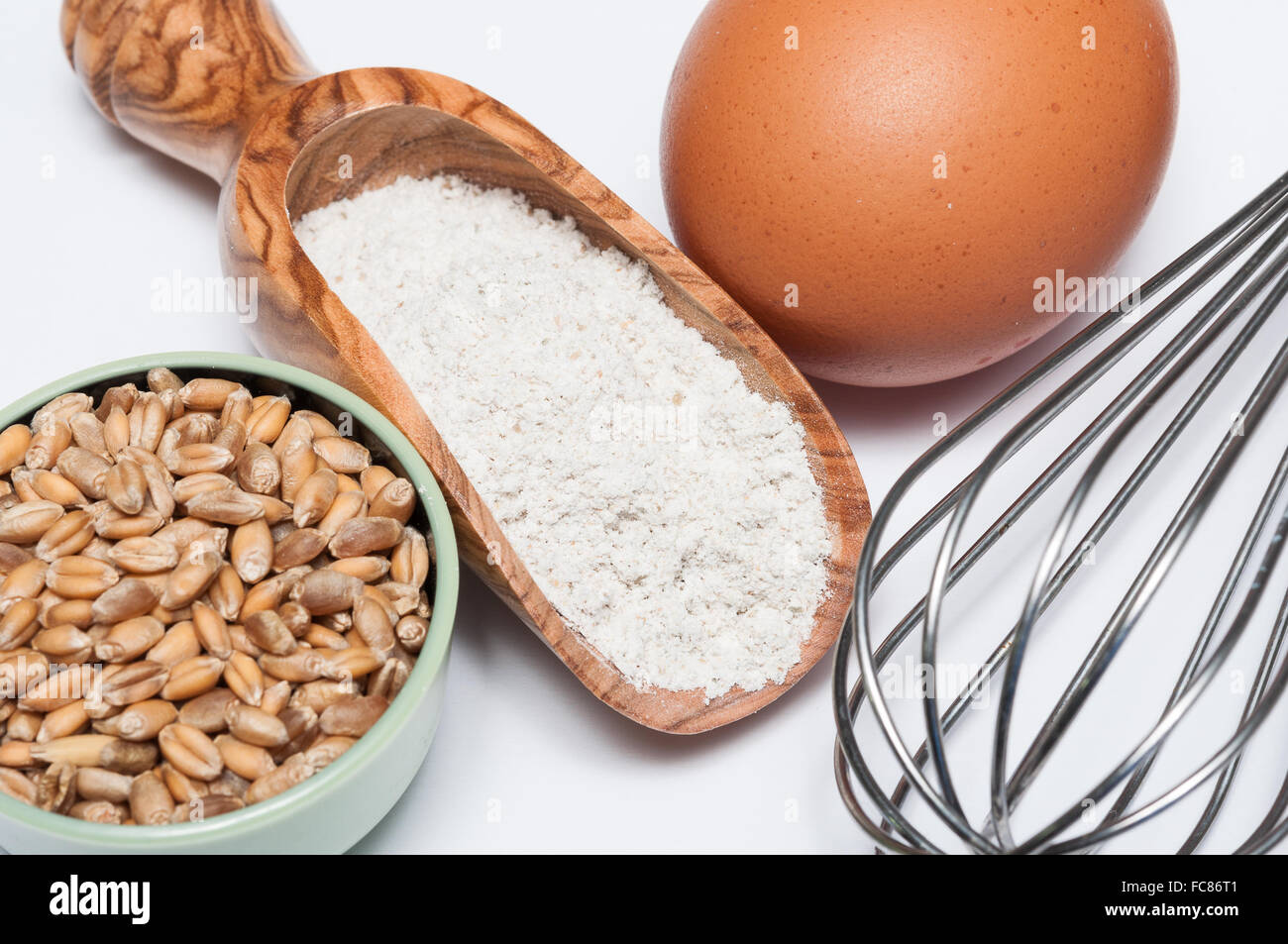 Wheat flour and various ingredients Stock Photo - Alamy